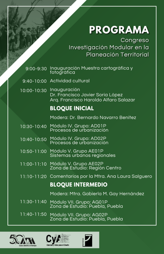 Congreso Investigación Modular en Planeación Territorial – UAM Xochimilco