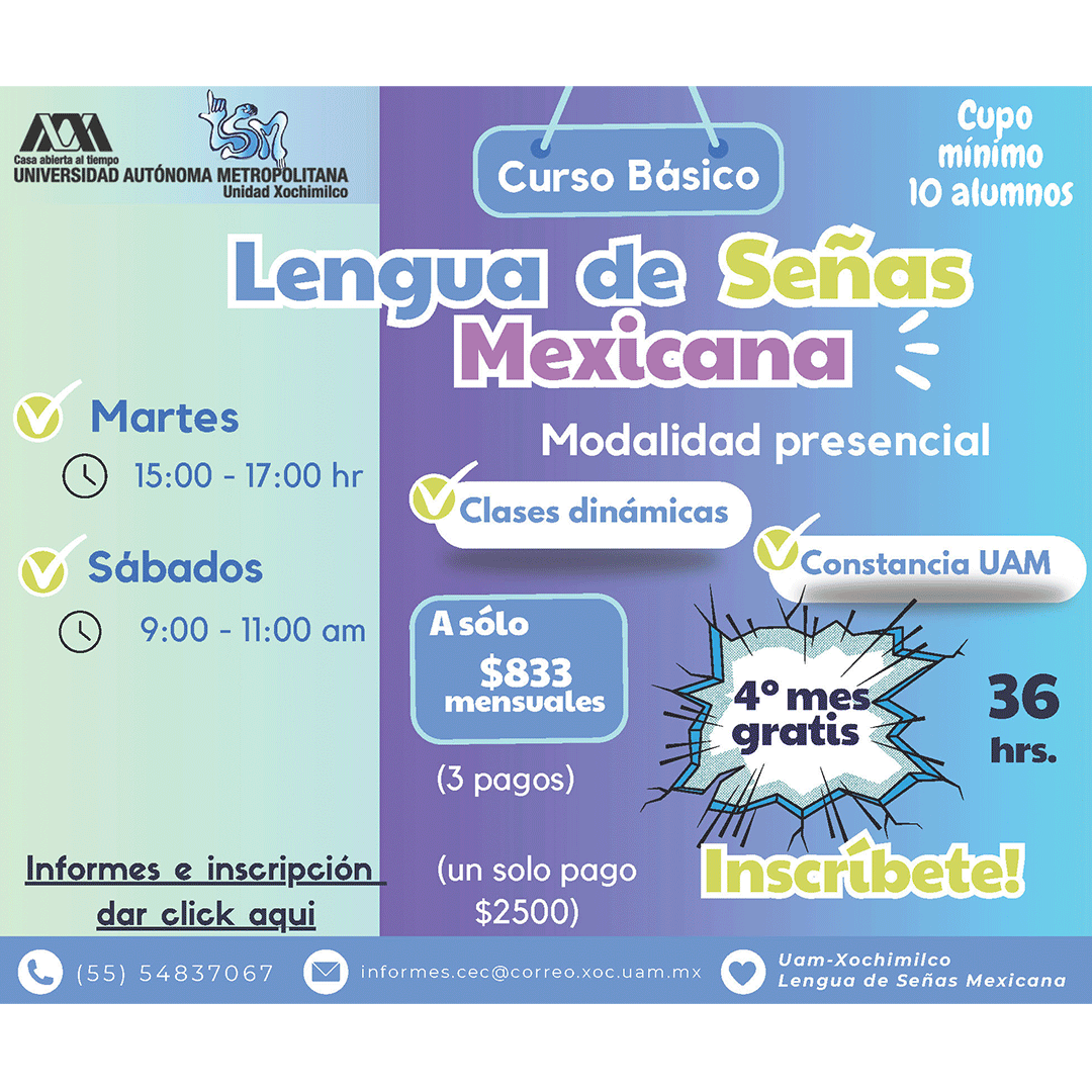 Cursos de Lengua de Señas Mexicana – UAM Xochimilco